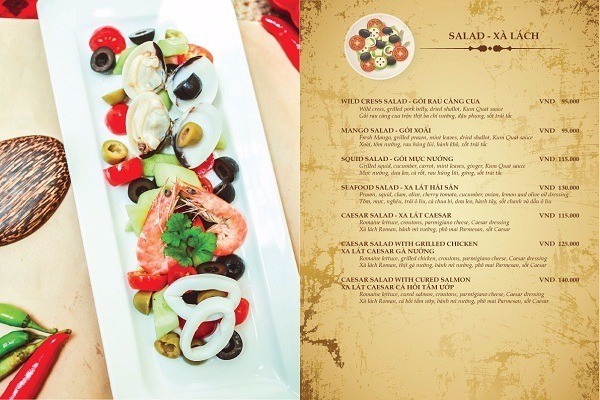 5 lưu ý cần biết khi thiết kế menu cho nhà hàng