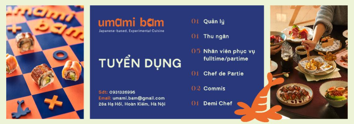 Umami Bam Tuyển dụng 32456 - Hoteljob.vn